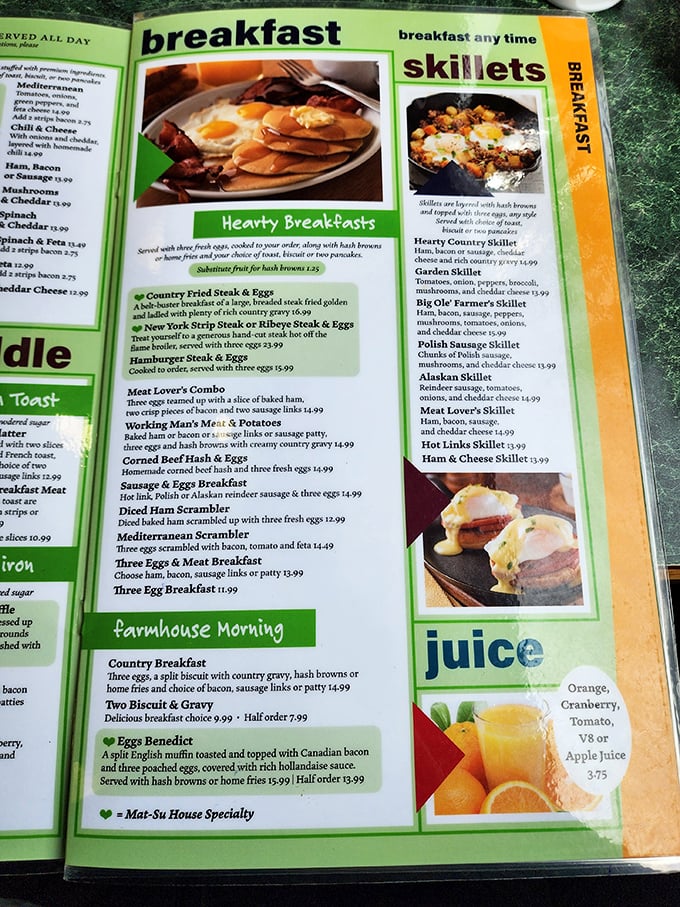 Menu archaeology reveals treasures like "Hearty Country Skillet" &ndash; portions that could feed a small village.