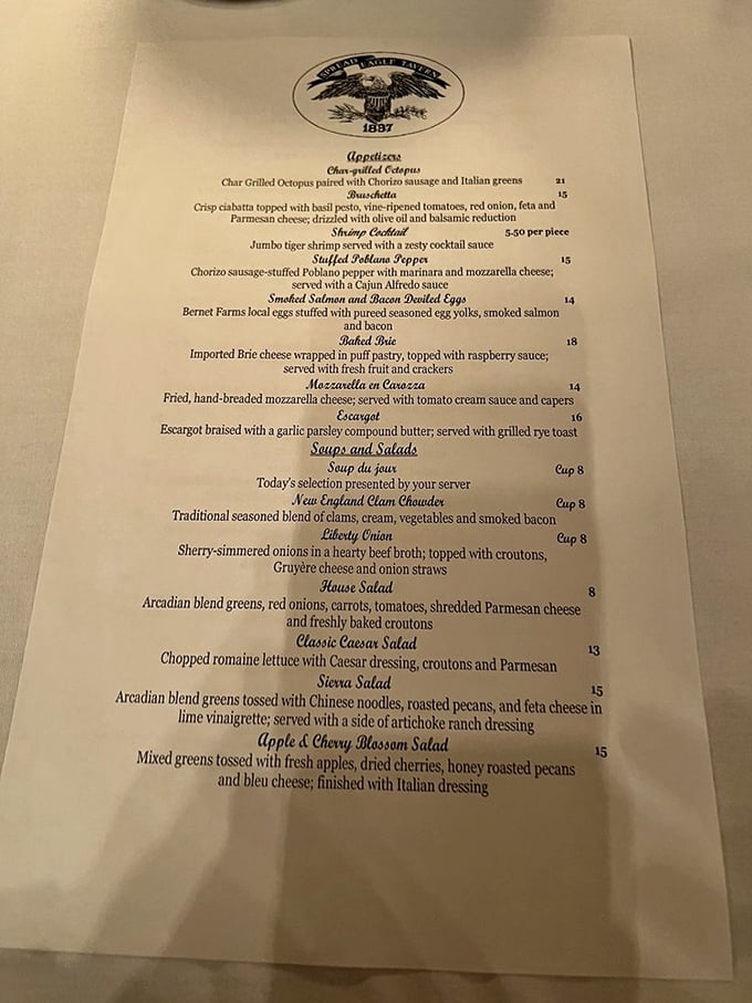 The menu reads like a culinary love letter, featuring everything from char-grilled octopus to classic New England clam chowder.