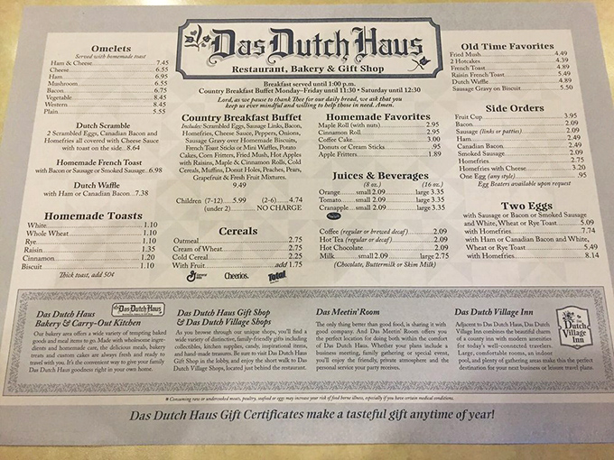 A menu that reads like a love letter to breakfast, with prices that won't require a second mortgage.