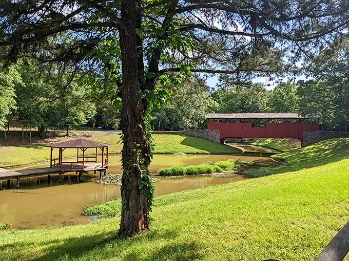 The nearby deck offers a perfect vantage point for bridge-watching, which is absolutely a legitimate activity for the discerning visitor.