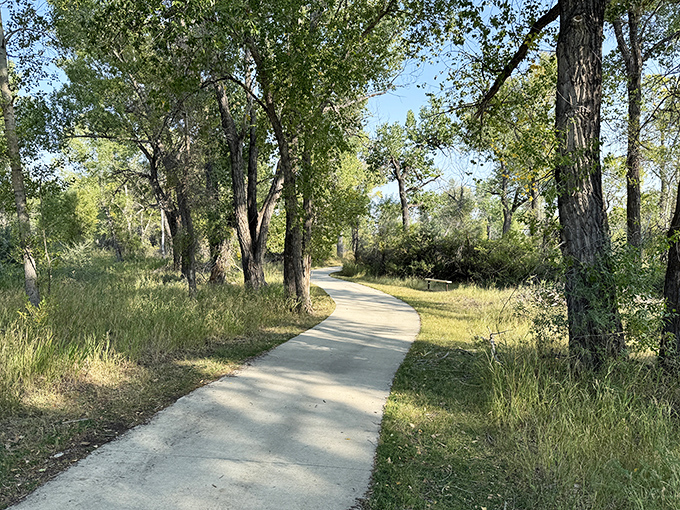 Not all who wander are lost, but on this perfectly paved path, you might lose track of time as cottonwoods whisper overhead.