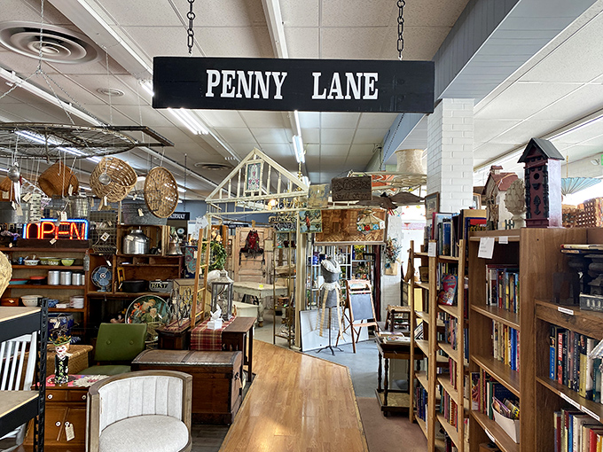 Follow the Penny Lane sign into a Beatles-worthy magical mystery tour of vintage treasures. No yellow submarine spotted yet, but I'm still looking.