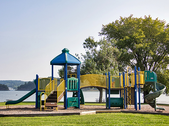 Childhood memories in the making &ndash; this lakeside playground proves that the best screen time still happens outdoors.