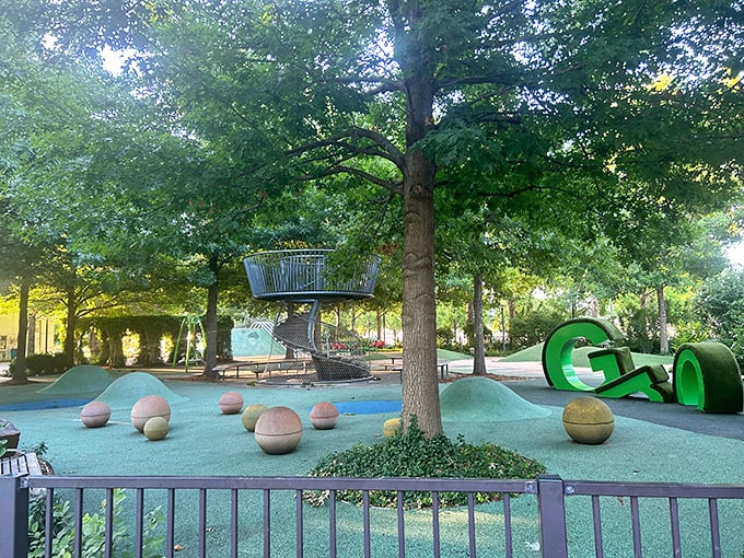 Playtime gets an upgrade with this whimsical children's area. Those aren't just spheres&mdash;they're planets in a kid's imagination universe.