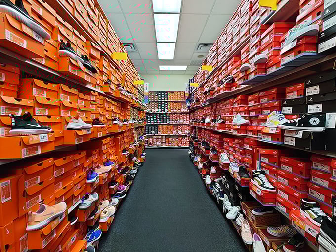 The sneaker promised land where orange boxes meet red boxes in perfect harmony. This is what dreams look like to people who collect footwear like others collect fine art.