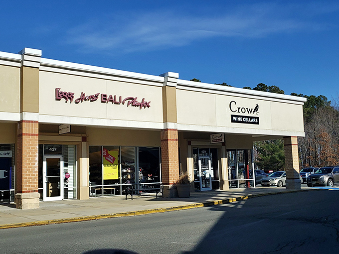 Peggy Sue's and Crow Wine Cellars sit side by side like old friends, proving that fashion finds and fine wines make for perfect shopping companions.