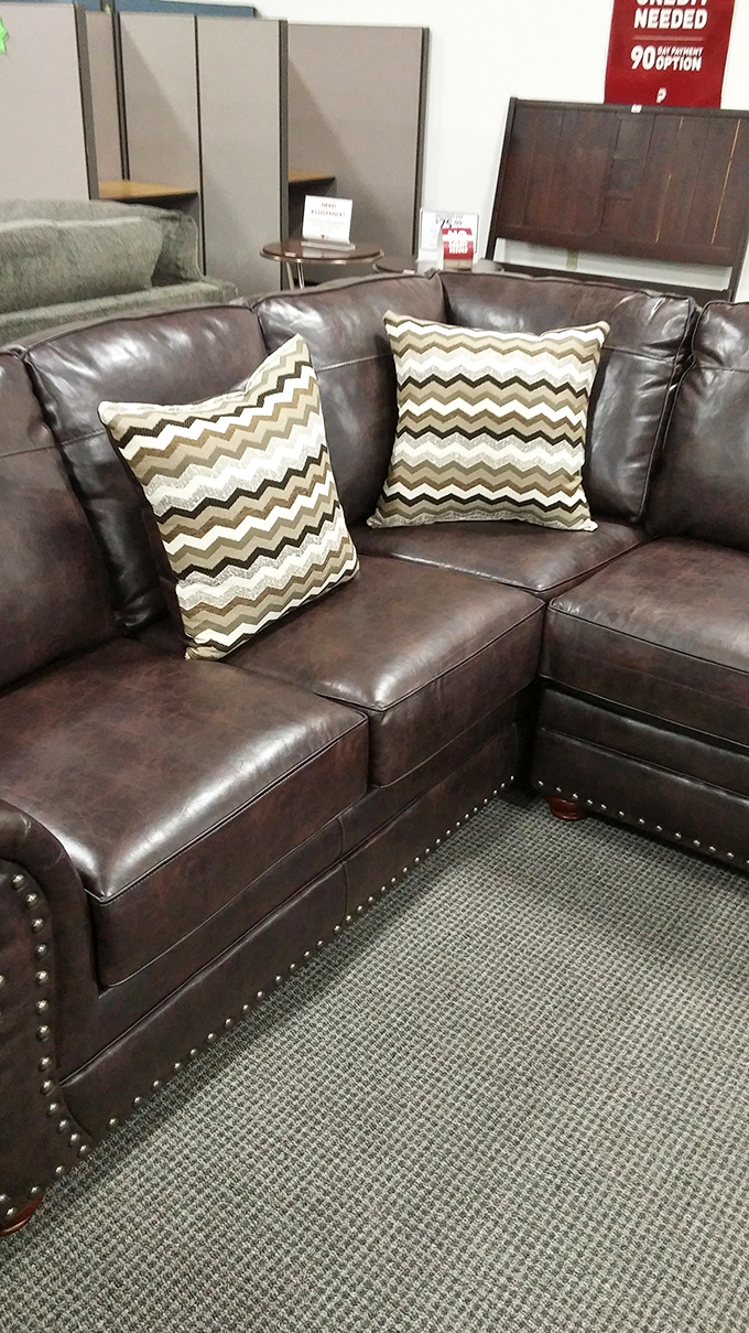 That leather sectional has hosted more family gatherings than a Thanksgiving turkey &ndash; and it's ready for yours.