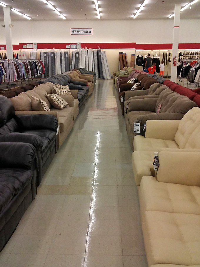 The sofa showdown: two armies of comfy couches face off in a battle of style, comfort, and incredible value.
