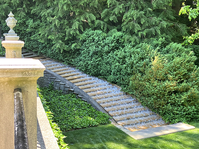 Water doesn't just flow here&mdash;it performs, cascading down stone steps like nature's own staircase to heaven. Michelangelo would approve.
