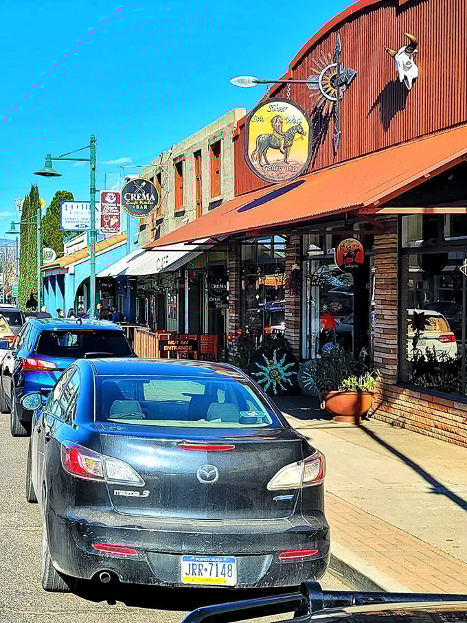 Colorful storefronts line the streets like a cheerful parade that decided to stay permanently stationed.