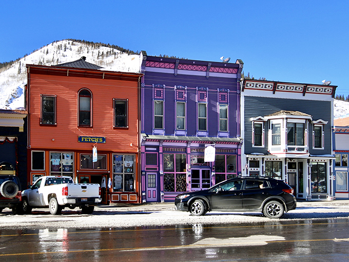 The Grand Imperial Hotel commands attention on a summer day, while a military parade adds unexpected flair to this mining town's already colorful personality.