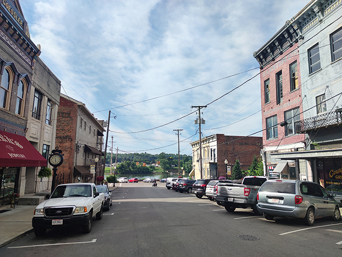 Downtown Pomeroy offers that rarest of modern luxuries: parking spots that don't require a small loan to use for an afternoon.