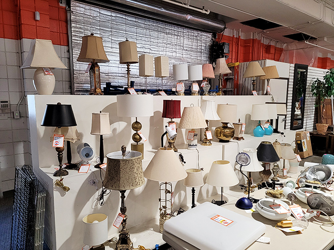 Lampshade heaven or lighting museum? This illuminating collection could brighten any mid-century modern abode&mdash;or your grandmother's reading nook.