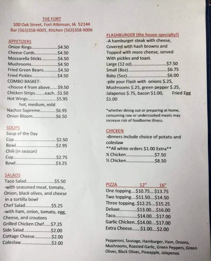 This menu might be the most honest piece of paper in America &ndash; no fancy descriptions, just straightforward promises of comfort food that delivers.