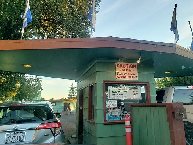 This mint-green ticket booth isn't just an entrance&mdash;it's a time portal to when entertainment was an event, not just a scroll.