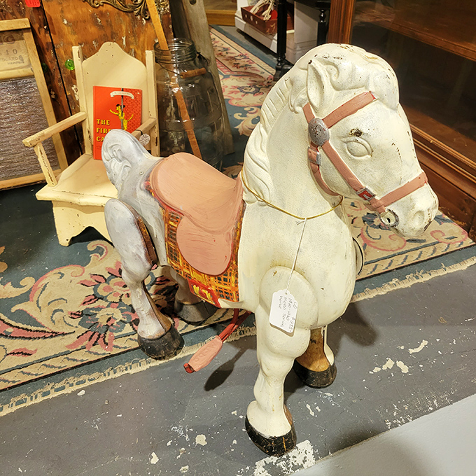 This vintage rocking horse isn't just a toy&mdash;it's childhood nostalgia you can actually take home. Someone's grandkid is about to hit the jackpot.