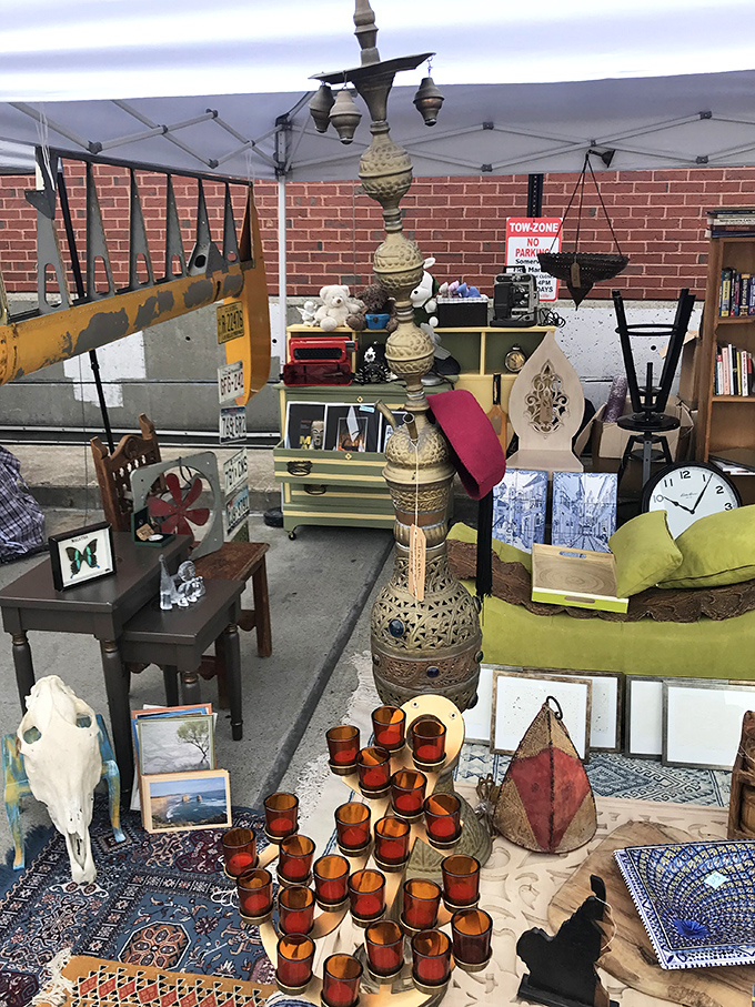 One person's attic overflow becomes another's living room centerpiece. That brass lamp has stories to tell if you're willing to listen.