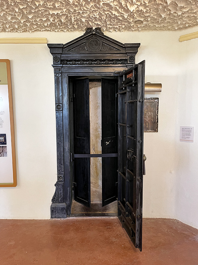 This isn't your average closet door&mdash;it's a bank vault entrance, suggesting either serious security concerns or the world's most dramatic way to protect holiday decorations.