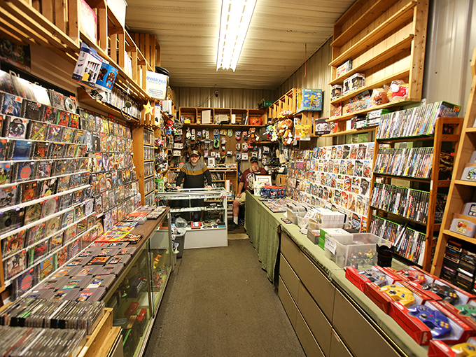 Comic book heaven where childhood memories are stacked floor to ceiling. Superman might be faster than a speeding bullet, but collectors move quicker.