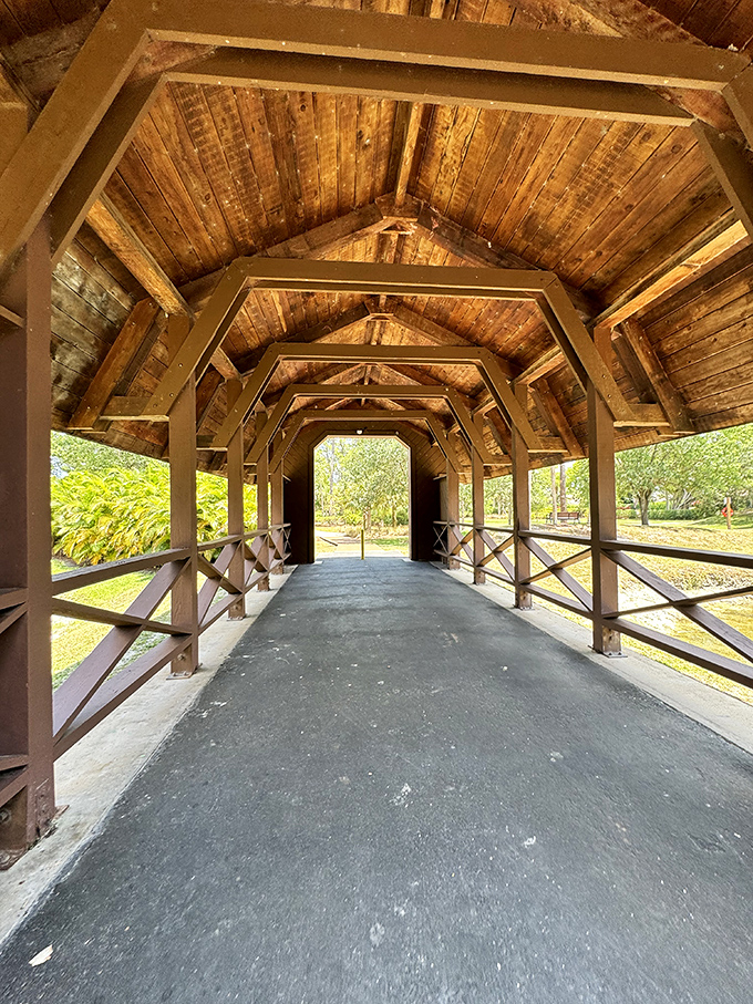 Step inside and look up&mdash;the craftsmanship of these wooden beams tells a story of traditional construction techniques rarely seen in the Sunshine State.