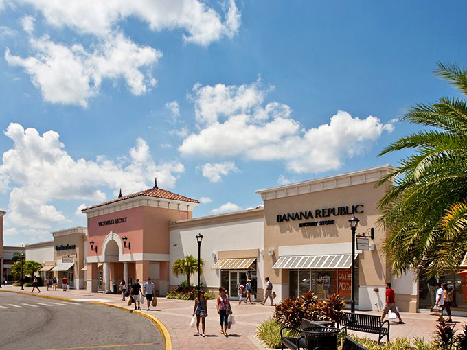 Blue skies frame the pastel paradise where Banana Republic meets actual bananas in your budget&mdash;both suddenly affordable luxuries.