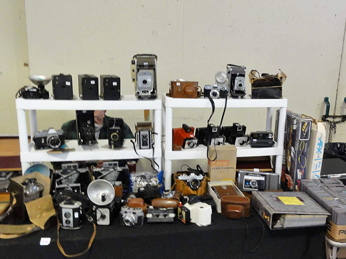 A timeline of photographic evolution sits patiently waiting for new custodians. These cameras once captured someone's precious memories&mdash;now they're memories themselves.