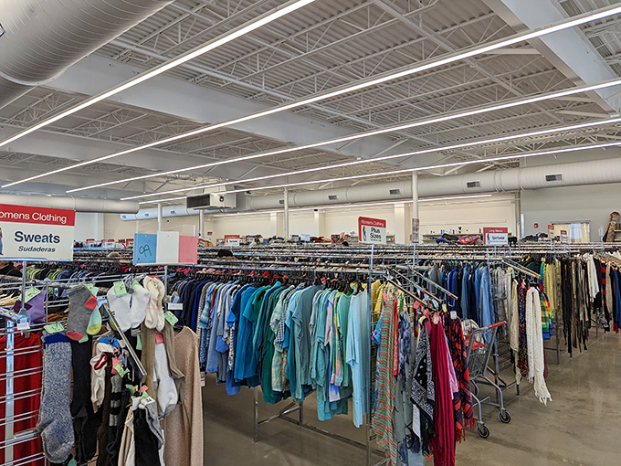 A rainbow of possibilities hangs in the women's clothing section, where yesterday's fashion finds become tomorrow's signature style statements.