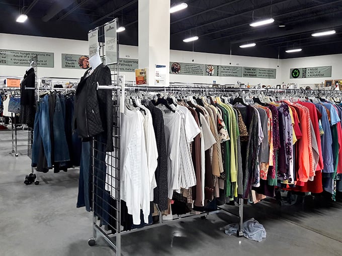 Racks upon racks of possibility &ndash; where finding that perfect outfit at 60% off retail feels like winning a small lottery without buying a ticket.