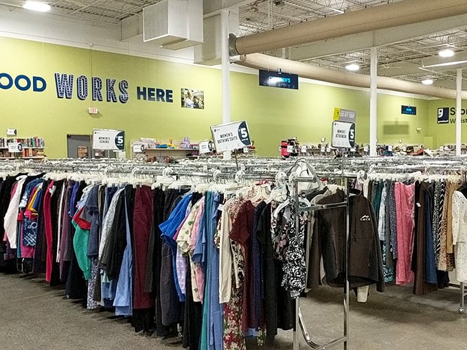 Rack after colorful rack of clothing possibilities&mdash;where yesterday's fashion statements become tomorrow's "Where did you get that?" conversations.