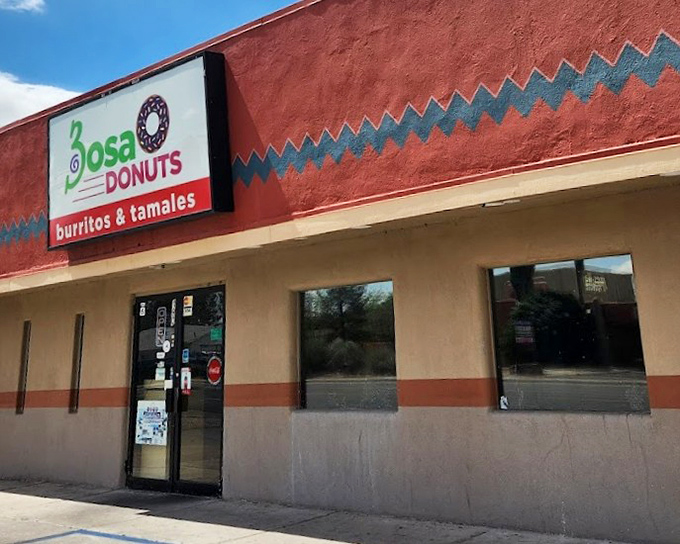 Bosa's southwestern flair isn't just architectural—their donut-burrito combo is the breakfast mashup New Mexico didn't know it needed until now.