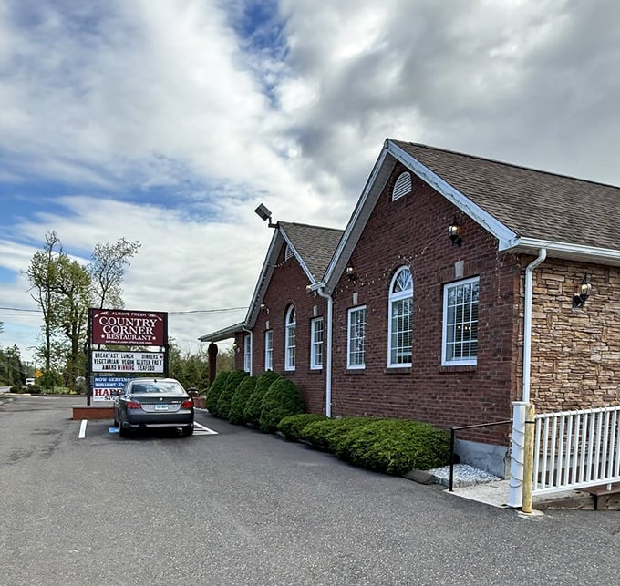 Country Corner Restaurant looks more like grandma's house than a diner. That brick exterior hides a world of breakfast magic that locals have treasured for generations.