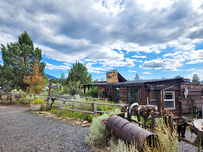 Mother Nature provides the perfect backdrop for Cowboy Dinner Tree's rustic charm. This is what "getting away from it all" looks like when "it all" includes small portions.