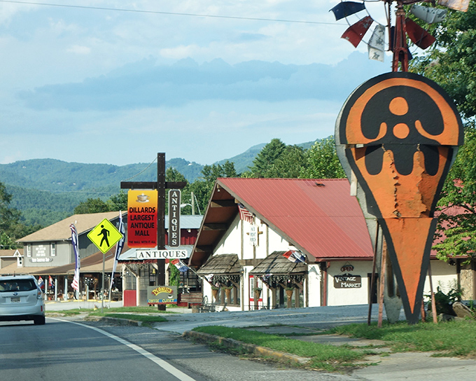 Dillard's antique shops and local businesses create a treasure hunt without the treasure hunt prices.