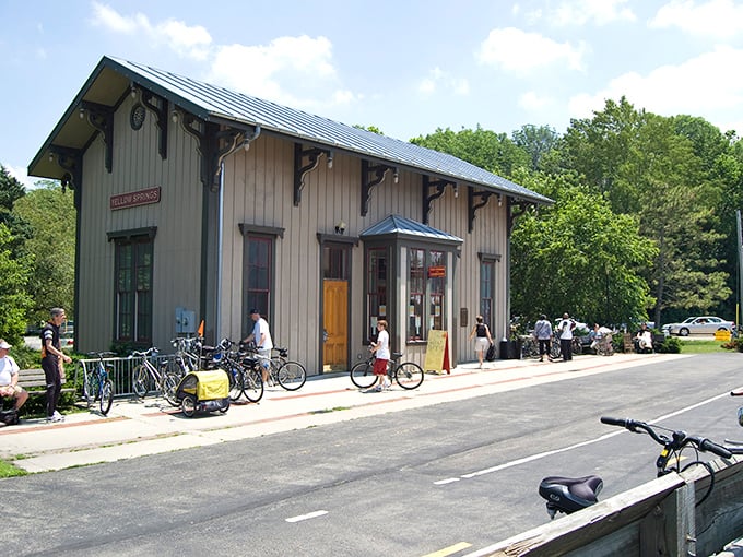 Yellow Springs' converted train station buzzes with bicycle-riding locals&mdash;proof that the best transportation plan is sometimes two wheels and a smile.
