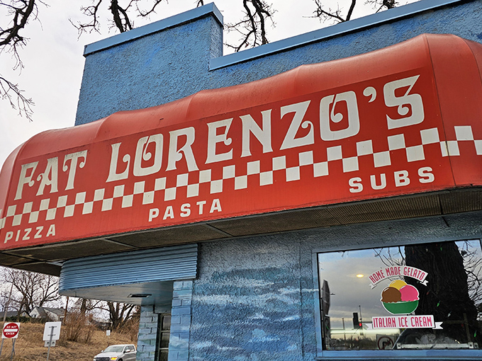 Fat Lorenzo's bold signage doesn't whisper &ndash; it proudly announces pizza paradise awaits within these walls.