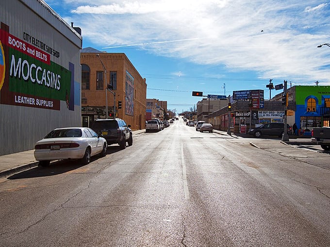 Downtown Gallup showcases the heart of this affordable retirement haven, where colorful storefronts and wide streets welcome you to New Mexico's cultural crossroads.
