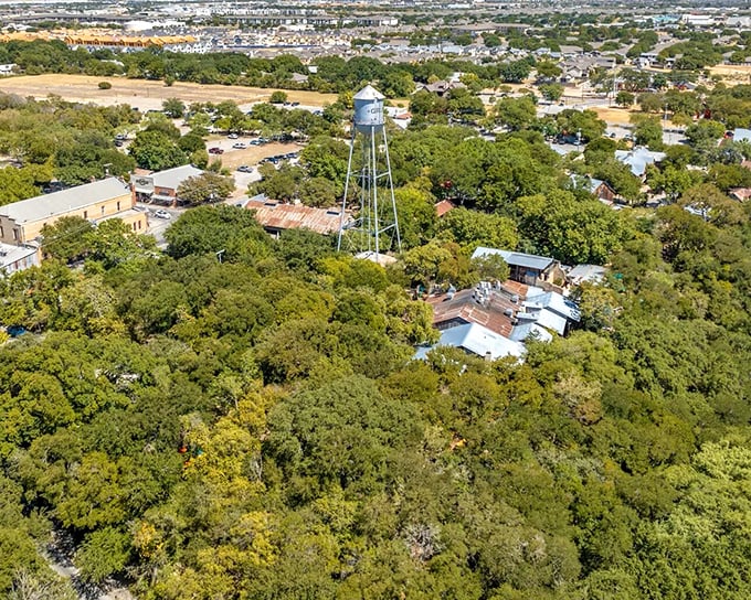 Water towers and historic buildings cluster together in this riverside town that refuses to modernize completely.
