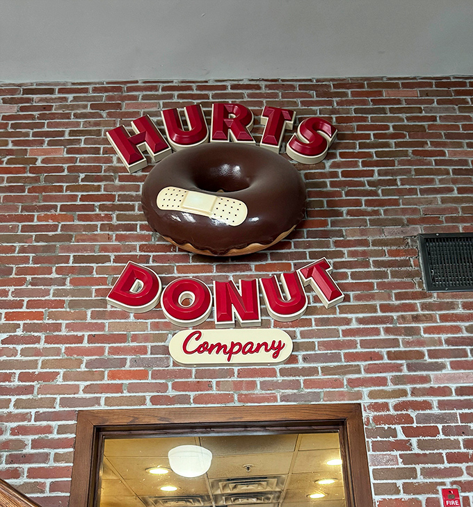 When a donut gets a band-aid, you know this place has a sense of humor. 