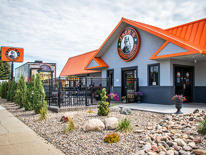 Jack's Steakhouse: That bright orange roof is like a beacon for beef lovers&mdash;a promise of sizzling satisfaction that Jack's delivers on every single time.