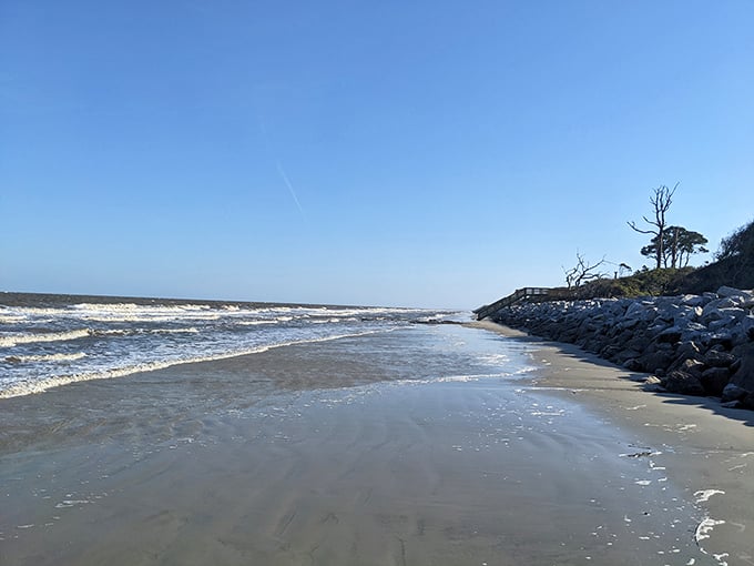Jekyll Island's pristine shoreline invites bare feet and long walks, where the Atlantic meets Georgia in a salty embrace.
