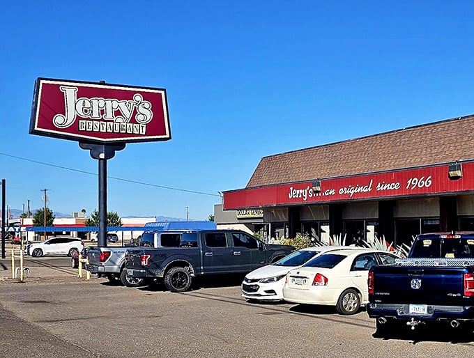 Jerry's Restaurant has been feeding hungry travelers since 1966 – that sign is practically an Arizona landmark.
