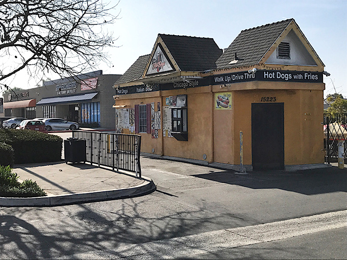 Just Hot Dogs' charming little house-shaped stand looks like it was teleported straight from a Chicago neighborhood.
