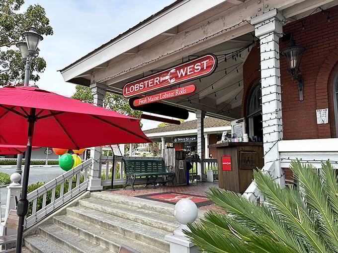 Lobster West's inviting porch and bright red umbrella &ndash; like your seafood-loving aunt's beach house, if she were a culinary genius.