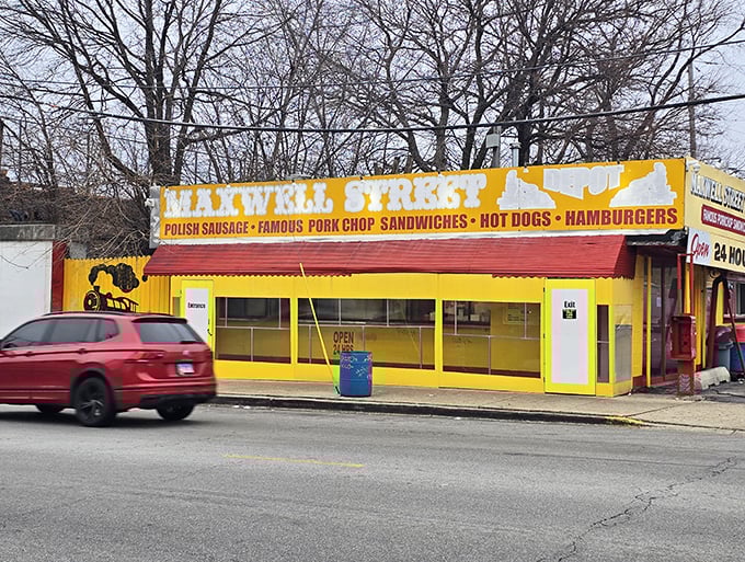 Maxwell Street Depot's sunshine-yellow exterior is like a 24-hour beacon for the hungry and hopeful.