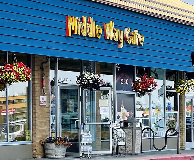 That blue exterior with sunny yellow signage? Nature's way of telling you good food lives here.