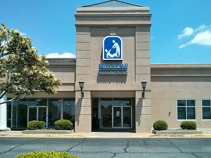 That clean storefront design whispers quality while the prices inside practically shout incredible savings to shoppers.