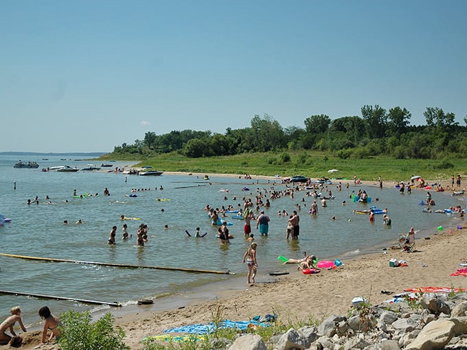 Families gather on this gorgeous beach where memories are made and worries simply float away.