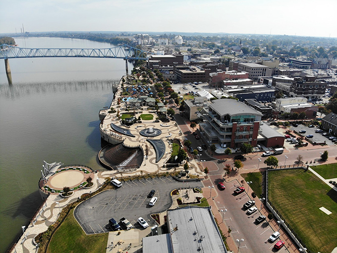 Owensboro's riverfront development offers scenic views and public spaces where entertainment costs nothing but time.