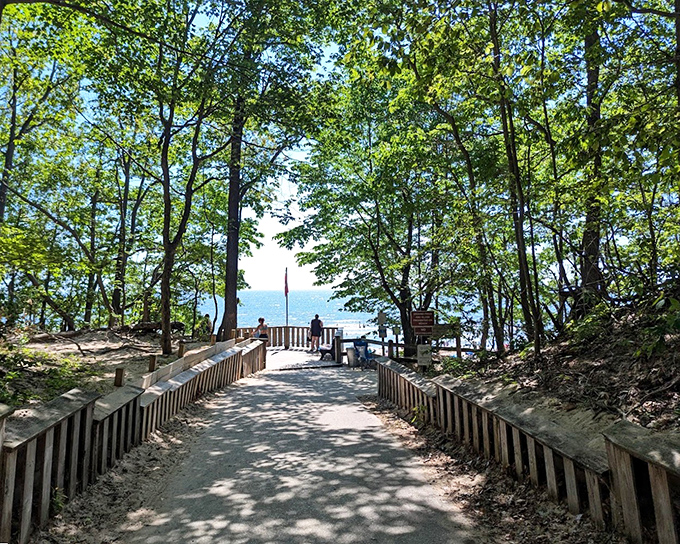 Lake Michigan's shoreline at P.J. Hoffmaster &ndash; where every sunset feels like it was painted just for you.