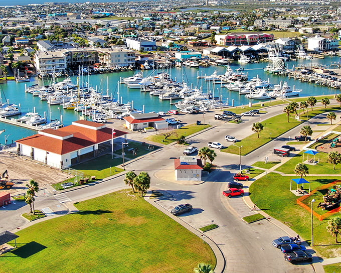 Port Aransas marina sparkles like a jewel box filled with fishing dreams and salty adventures. 